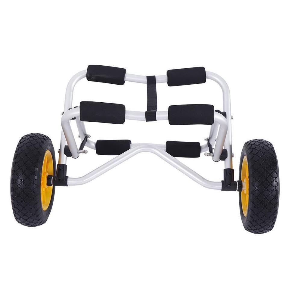 Kayak Cart Dolly Wheels Trolley - Kayaking Accessories Best for Beach Tires Transport Canoe Fishing Jon Boat Carrier Caddy Scupper Carts Trolly Roller Sit on Top Kayaks Wagon Wheel Hauler Tote Rollers