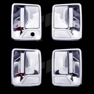 a-pads compatible with(just overlay stick on, not for snap in replacement) 4 chrome door handle covers for 1999-2016 ford f250 f350 f450 + super duty - without passenger keyhole