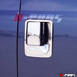 A-PADS Compatible with(Just overlay Stick on, NOT for SNAP in Replacement) 4 Chrome Door Handle Covers for 1999-2016 Ford F250 F350 F450 + SUPER DUTY - without Passenger Keyhole