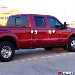 A-PADS Compatible with(Just overlay Stick on, NOT for SNAP in Replacement) 4 Chrome Door Handle Covers for 1999-2016 Ford F250 F350 F450 + SUPER DUTY - without Passenger Keyhole