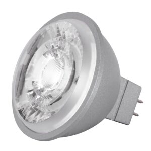 Satco S8638 8W MR16 LED Silver-Back Reflector Light Bulb, GU 5.3 Base, Dimmable, 15-Degree Beam, 4000K