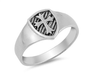 closeoutwarehouse 925 sterling silver medieval cross plain band ring size 5