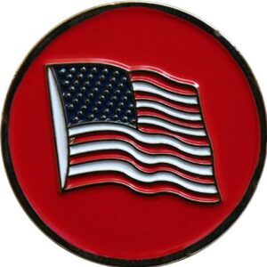 Putter Mounted Divot Tool and Ball Marker - US Flag RED