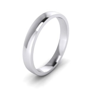 landa jewel 3mm heavy sterling silver comfort fit polished womens wedding ring plain band (7.5)