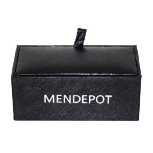 MENDEPOT Matte Silver Tone Domed Shape 6 Speed Gear Shift Cuff Links Car Cufflinks with Gift Box