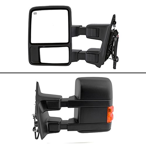 AKKON - For 2008-2016 Ford SuperDuty Pickup Truck Extendable Towing Manual Mirrors Left + Right Side Pair Set Replacement