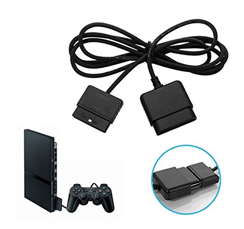 tesha 2PACK PS2 Controller Extension Cable Cord 6ft/1.8m Controller Extension for Sony PlayStation 2 PS2 Game Console