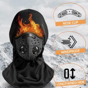 ROCKBROS Ski Mask Balaclava Winter Mask for Men Baclava Cold Weather Thermal Black