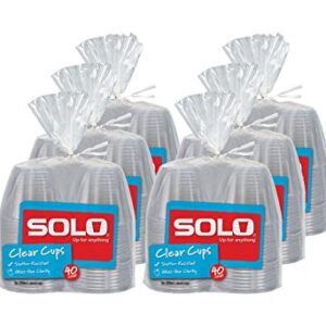 SOLO AC940-20001 Cup Company 9oz Clear Wine and Punch Plastic Cups, 6-Packs of 40ct (240ct Total)