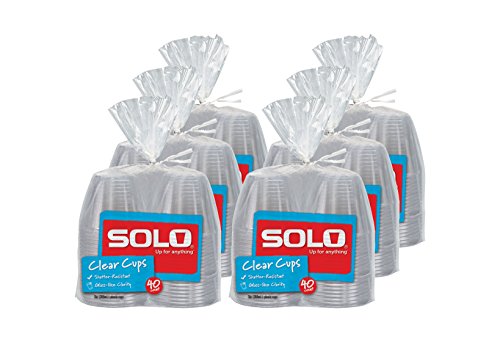 SOLO AC940-20001 Cup Company 9oz Clear Wine and Punch Plastic Cups, 6-Packs of 40ct (240ct Total)