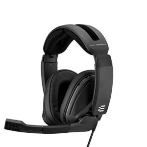 sennheiser gsp 302 gaming headset with noise-cancelling mic, flip-to-mute, comfortable memory foam ear pads, headphones for pc, mac, xbox one, ps4, nintendo switch, and smartphones,black