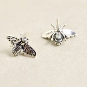 SLUYNZ 925 Sterling Silver Cute Bee Earrings Studs for Women Teen Girls Animal Studs Earrings