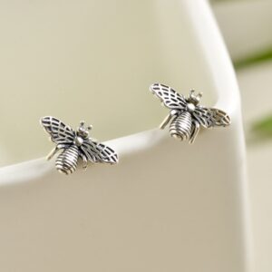 SLUYNZ 925 Sterling Silver Cute Bee Earrings Studs for Women Teen Girls Animal Studs Earrings