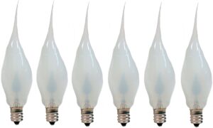 creative hobbies® silicone dipped flickering flame bulb, country style, electric candle lamp chandelier light bulbs, 3 watt, individually boxed, pack of 6 bulbs