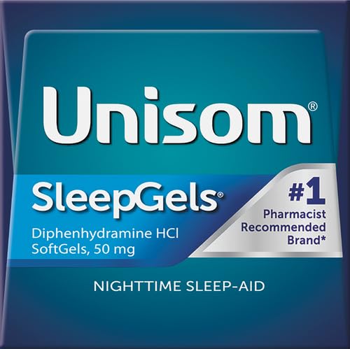 Unisom Nighttime Sleep-Aid Gels, Diphenhydramine HCI 50mg, 100 Count