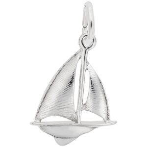 sailboat charm in sterling silver, charms for bracelets and necklaces