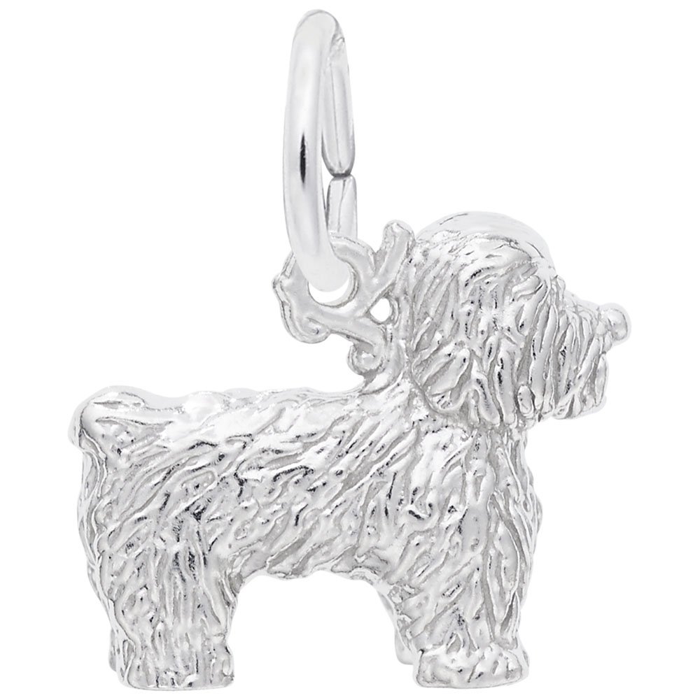 Bichon Frise Charm In Sterling Silver, Charms for Bracelets and Necklaces