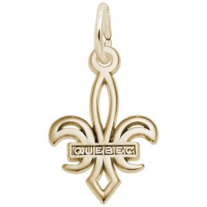 gold plated fleur de lye quebec charm