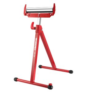 workpro folding roller stand height adjustable, heavy duty 250 lb load capacity, outfeed woodworking