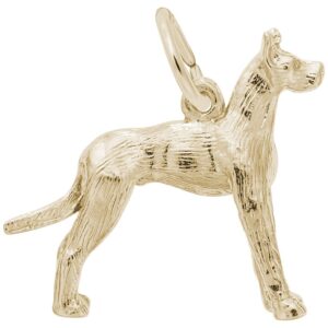 gold plated great dane dog charm