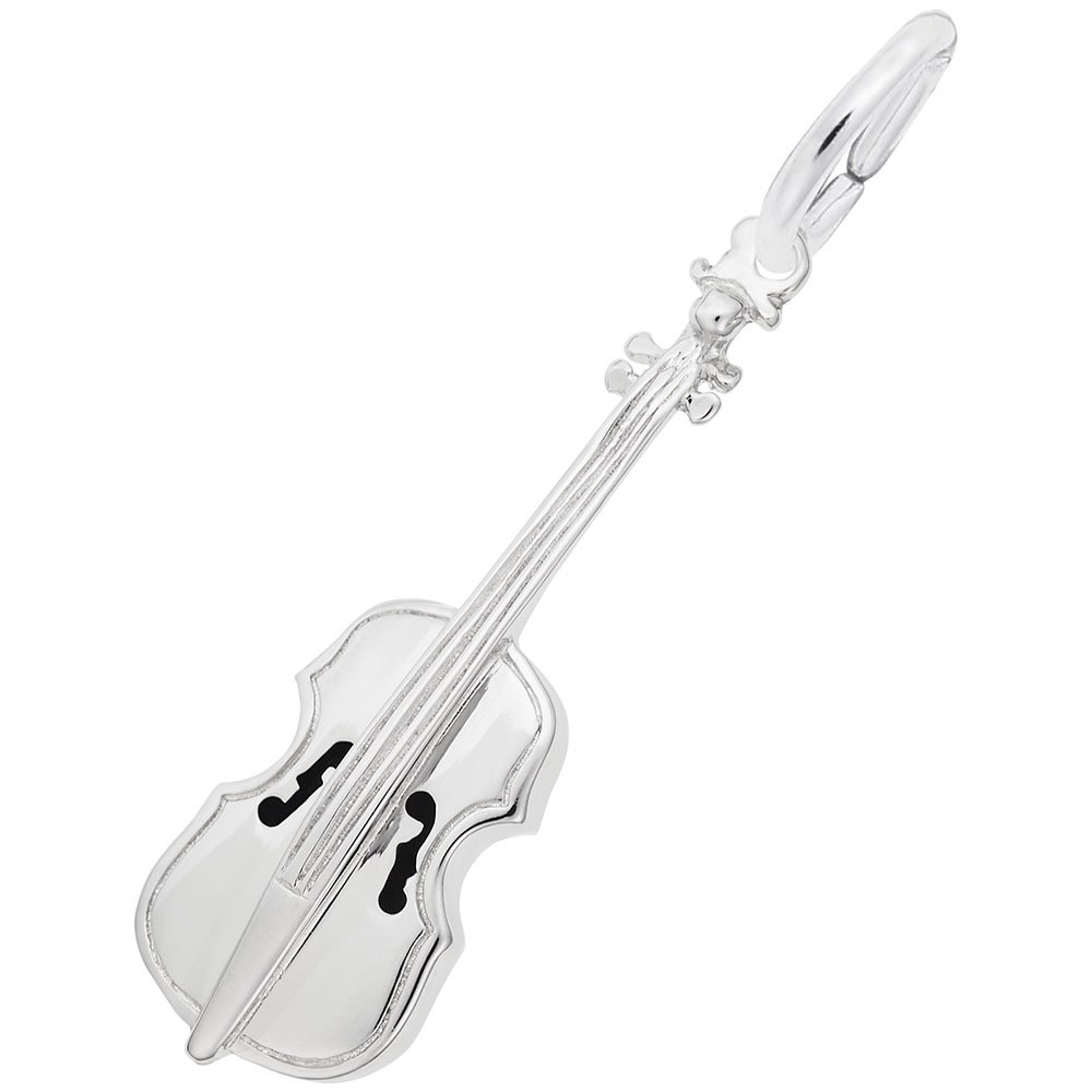 Cello Charm In Sterling Silver, Charms for Bracelets and Necklaces