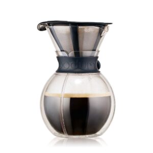 bodum pour over double wall coffee maker, 16.2 x 14.9 x 22.2 cm,transparent