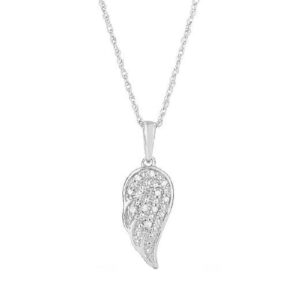 natalia drake guardian angel wings 1/10 cttw diamond necklace for women in rhodium plated 925 sterling silver