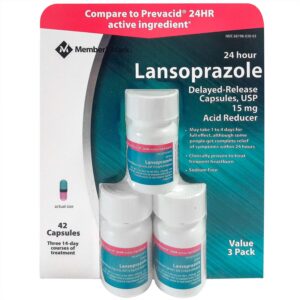 members mark lansoprazole delayed-release capsules, usp 15mg (42 count)