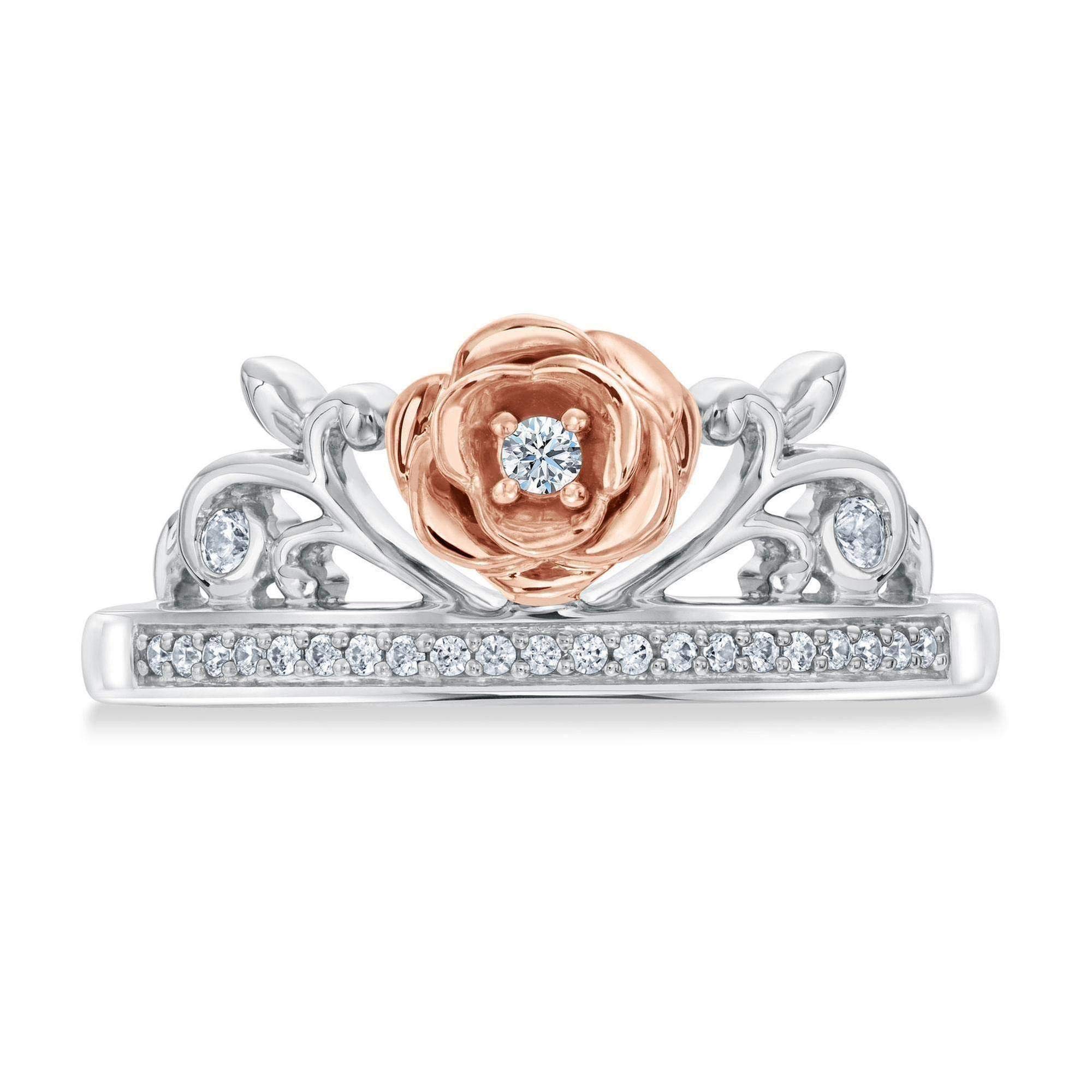 Disney Enchanted Fine Jewelry Diamond Belle Princess Ring 1/10ctw - Size 7