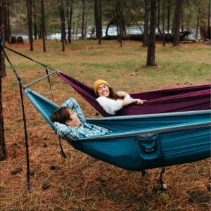 ENO Fuse Tandem Hammock System Colour Slate Lightwieght Fuse Spreader Bars, Two Hammocks Side by Side Dac Grren Anodised Aluminium Alloy Eliminates Enviro Damage Weight 277 g