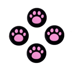 analog silicone joystick joy stick grips cap cover thumbstick thumb stick grips cap cover for ps4 ps3 xbox one xbox 360 ps2 controller (4 x pink cat dog paw)