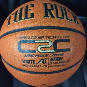 The Rock 28.5" Official Women's Composite Leather Basketball - Superior Air Retention and Durability - Exclusive Patented Unique Deep Pebble Channel Design - Comes w/ Certificate of Authenticity