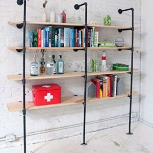 FOF FRIEND OF FAMILY Industrial Retro Wall Mount Iron Pipe Shelf,DIY Open Bookshelf,Hung Bracket,Home Improvement Kitchen Shelves,Tool Utility Shelves, Office Shelves,Ceiling Mount Shelf Shelves