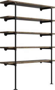 industrial retro wall mount iron pipe shelf,diy open bookshelf,hung bracket,home improvement kitchen shelves,tool utility shelves, office shelves, bookshelves and bookcases (2pcs)