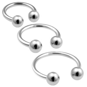 bodyjewellery 3pcs 18g circular barbell cartilage eyebrow horseshoe lip septum nose ring tragus helix surgical steel piercing bbee