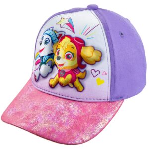 nickelodeon toddler girls' paw patrol 3d cotton baseball cap hat age 2-5 purple/pink