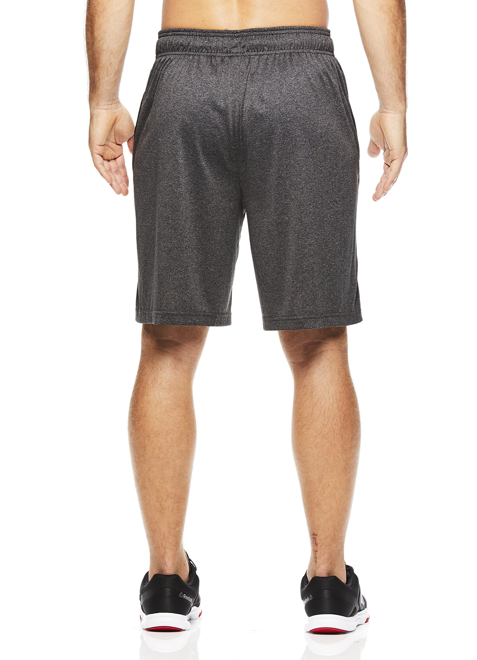 Reebok Men's Drawstring Shorts - Athletic Running & Workout Short w/Pockets - Charcoal Fireball, Small