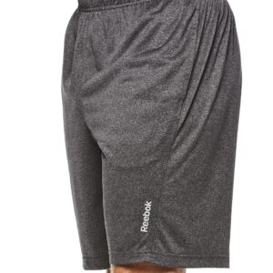 Reebok Men's Drawstring Shorts - Athletic Running & Workout Short w/Pockets - Charcoal Fireball, Small