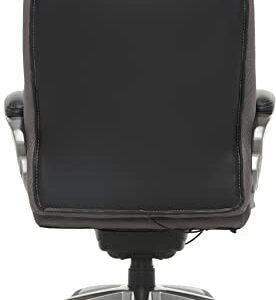 Serta Executive Office Smart Layers Technology, Leather and Mesh Ergonomic Computer Chair with Contoured Lumbar and ComfortCoils, Opportunity Gray