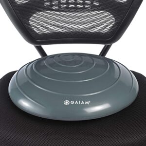 gaiam balance disc wobble cushion stability core trainer for home or office desk chair & kids alternative classroom sensory wiggle seat - grey , 16 inch