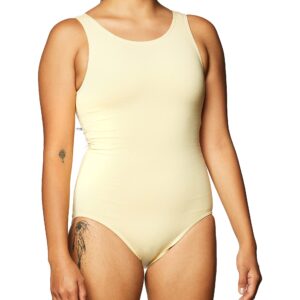 Capezio High-Neck Tank Leotard - Size Medium, Butter