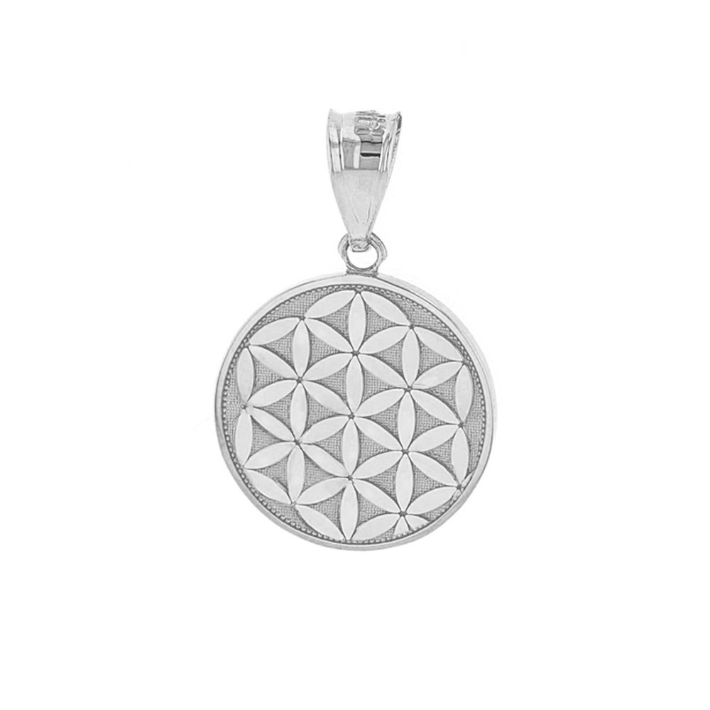 Dainty 925 Sterling Silver Flower Of Life Sacred Geometry Charm Pendant