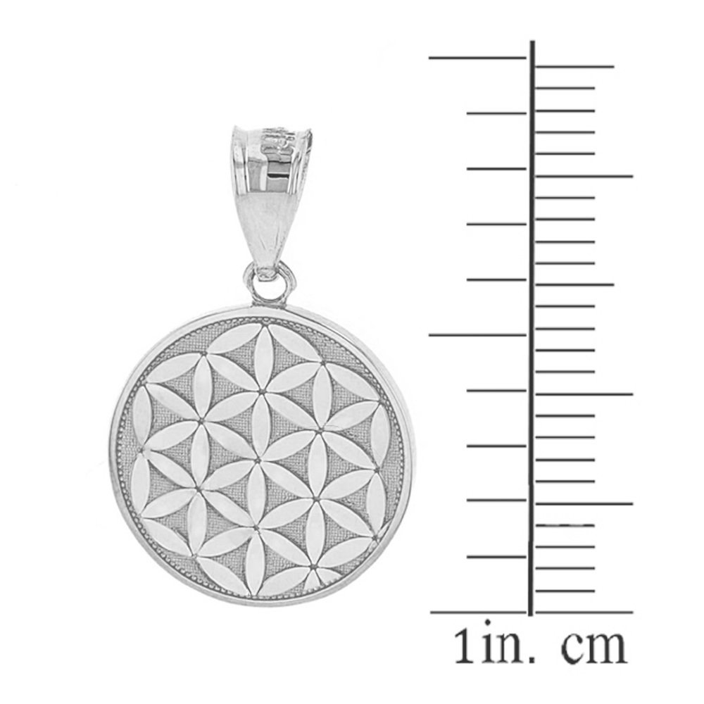 Dainty 925 Sterling Silver Flower Of Life Sacred Geometry Charm Pendant