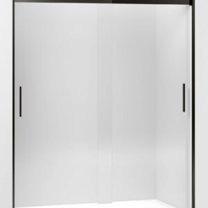 KOHLER Levity® Sliding Shower Door, 74-in H X 56-5/8 - 59-5/8-in W, with 1/4-in Thick Crystal Clear Glass with vertical blade handles, Anodized Dark Bronze