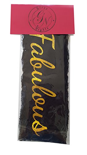 Girlz Nights 50 & Fabulous Lace Sash - 50th Birthday Sash (Black)