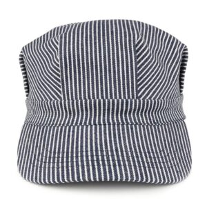 Armycrew Oversized Classic Conductor Cotton Engineer Army Cap - Blue Stripe - XL