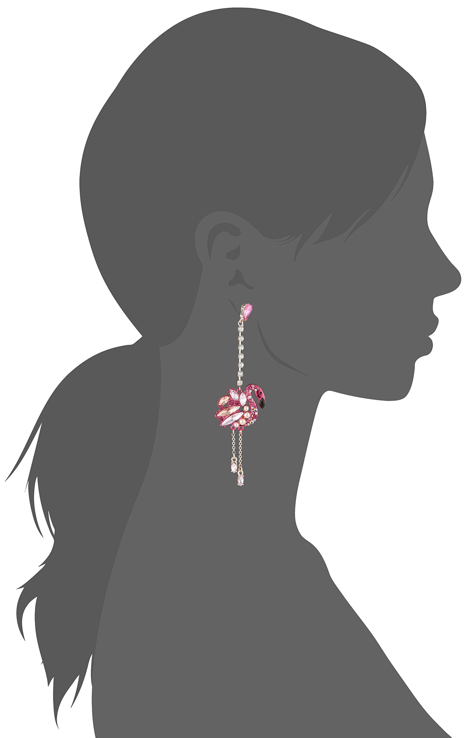 Betsey Johnson Flamingo Linear Drop Earrings