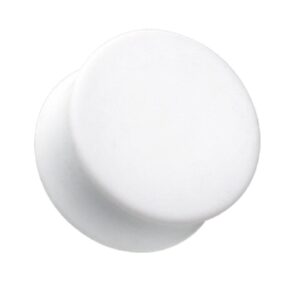 freedom fashion soft touch silicone coated solid double flared ear gauge plug (sold by pair) (00 ga, white)