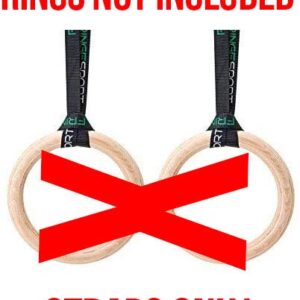 FringeSport Gymnastic Ring Straps (Pair) / Fixed Length/Roughly 2ft Hanging Length - Straps Only