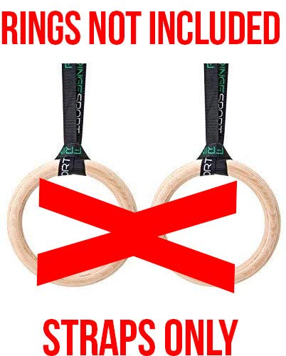 FringeSport Gymnastic Ring Straps (Pair) / Fixed Length/Roughly 2ft Hanging Length - Straps Only